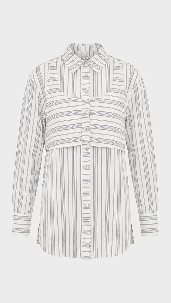 DAMSON MADDER Valeria Double Layered Button Down Shirt