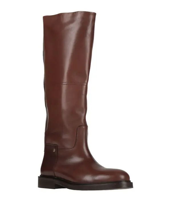 POEVE Leather Knee-high Boots With Zipper Fastening