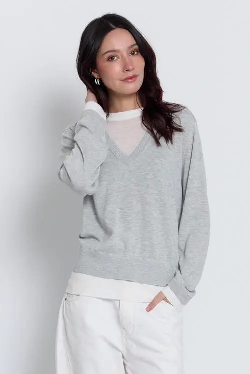 Central Park West Coen Layered Vneck