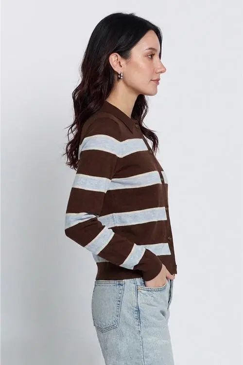 Central Park West Quinn Striped Sheer Button Up