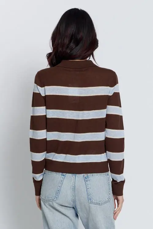 Central Park West Quinn Striped Sheer Button Up