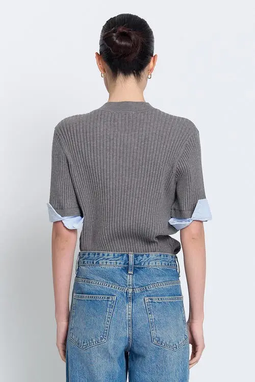 Central Park West Sienna Shirt Cuff Sweater