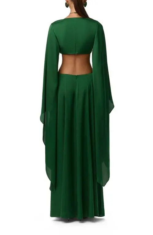 Naked Wardrobe Cutout Satin Maxi Dress