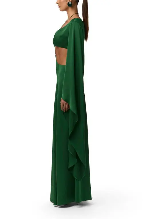 Naked Wardrobe Cutout Satin Maxi Dress