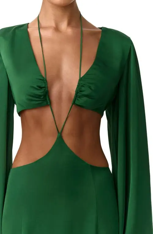 Naked Wardrobe Cutout Satin Maxi Dress