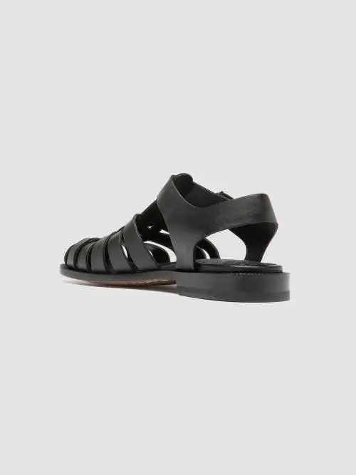 Officine Creative Woven Fisherman Leather Sandals - Black