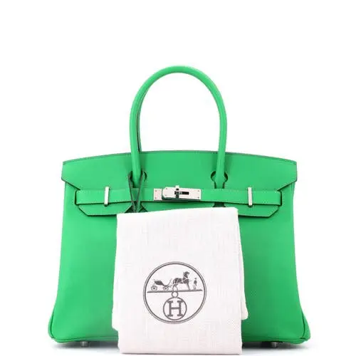 Hermès Birkin Handbag Epsom With Palladium Hardware 30 - Green