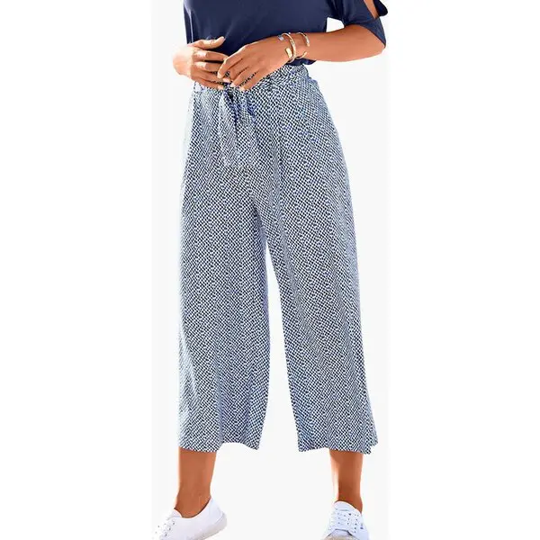 LASCANA Printed Culottes - Blue-printed