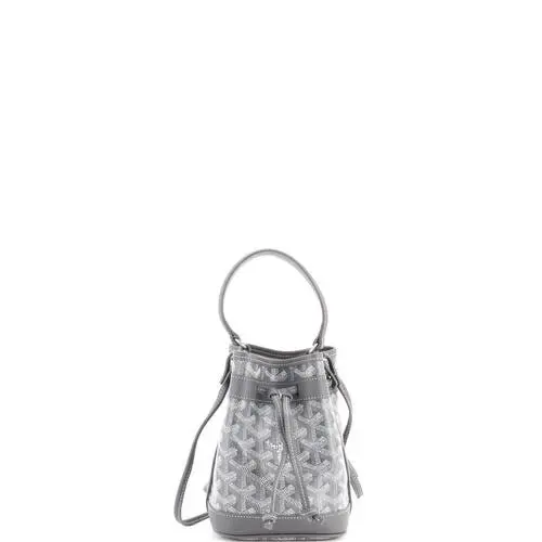 Goyard Petit Flot Bucket Bag Coated Canvas Mini - Grey