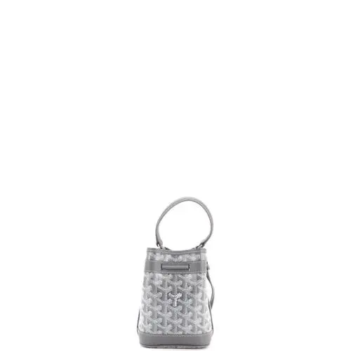Goyard Petit Flot Bucket Bag Coated Canvas Mini - Grey