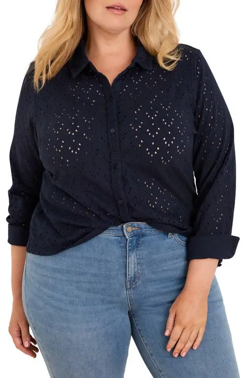 NIC+ZOE Eyelet Poplin Shirt