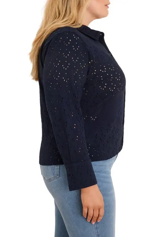 NIC+ZOE Eyelet Poplin Shirt