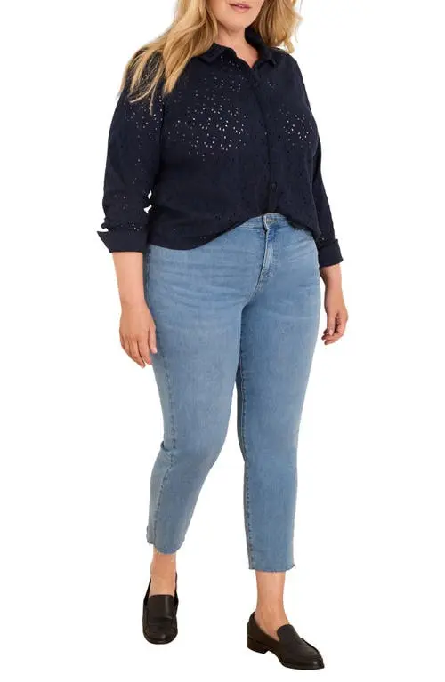 NIC+ZOE Eyelet Poplin Shirt