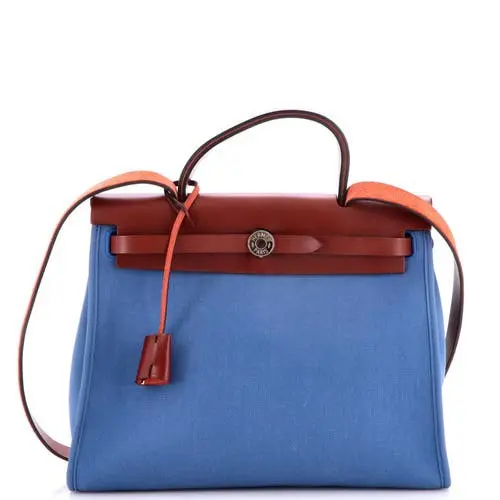 Hermès Herbag Zip Leather And Toile 31