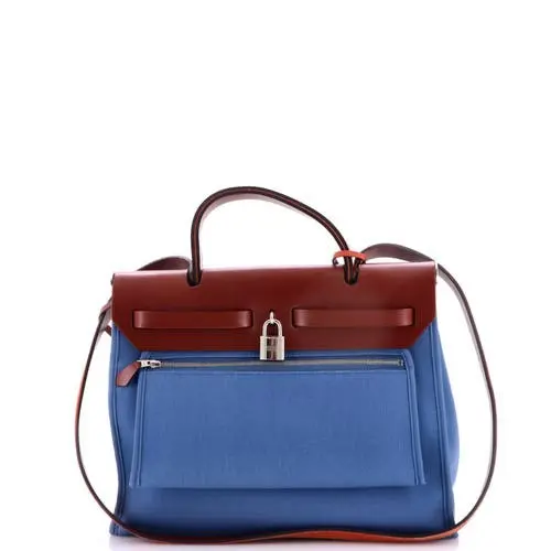 Hermès Herbag Zip Leather And Toile 31
