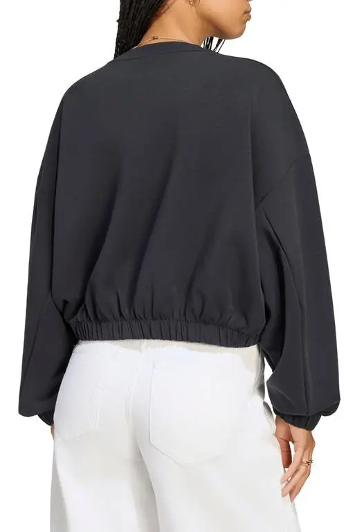 ADIDAS ORIGINALS Cropped Crewneck Sweatshirt With Sporty Stripes - Black