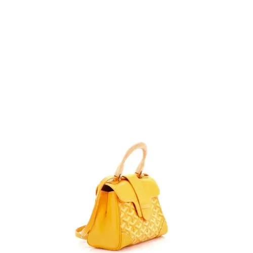Goyard Saigon Top Handle Bag Coated Canvas With Leather Mini