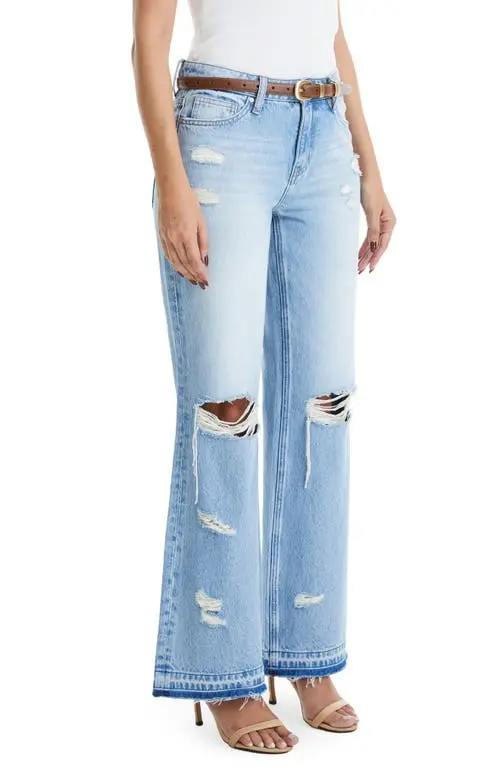 BAYEAS Released Hem Ripped High Waist Bootcut Jeans