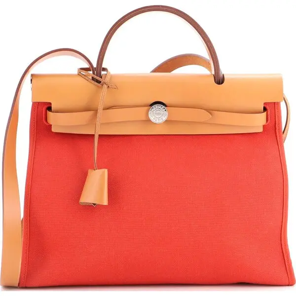 Hermès Herbag Zip Leather And Toile 31