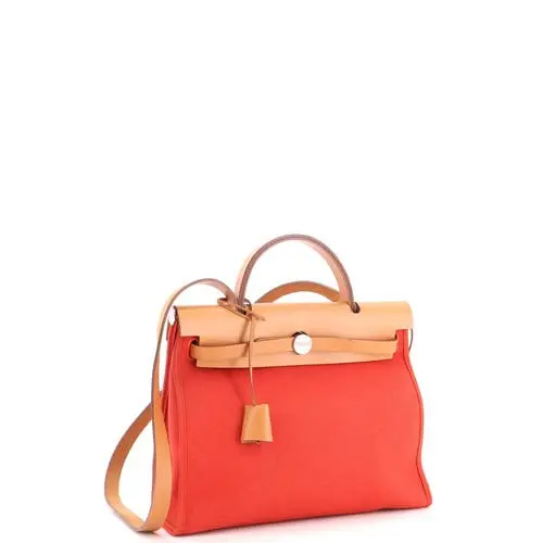 Hermès Herbag Zip Leather And Toile 31