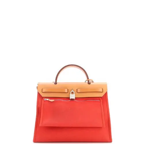 Hermès Herbag Zip Leather And Toile 31