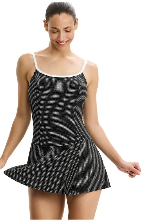 GOTTEX Dottie Delight Textured Square Neck Swimdress