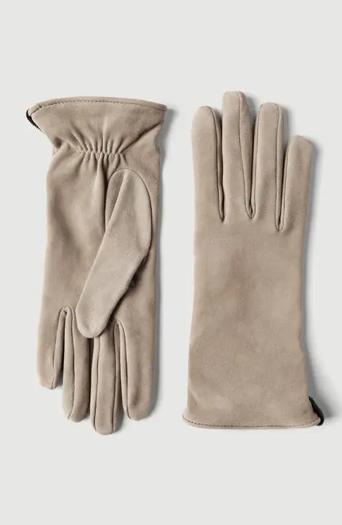 Brunello Cucinelli Suede Gloves With Monili