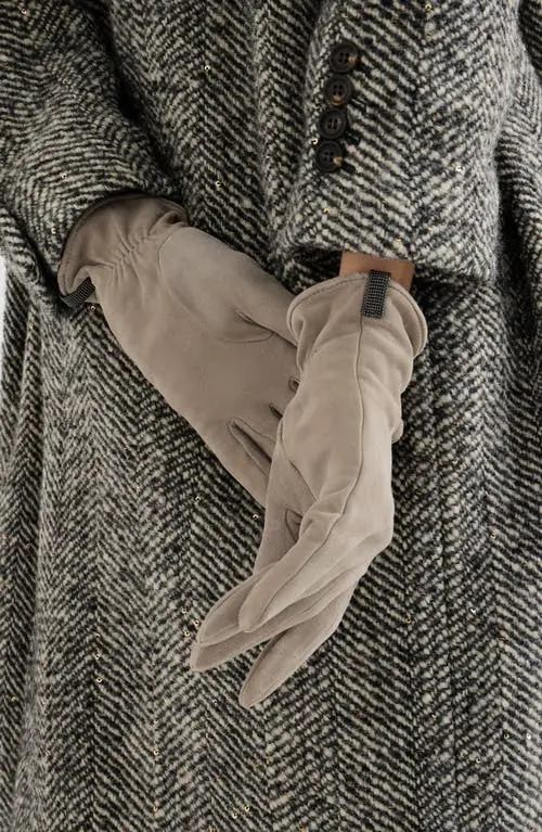 Brunello Cucinelli Suede Gloves With Monili
