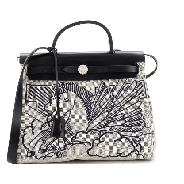 Hermès Herbag Zip Pegase Pop Toile And Leather 31