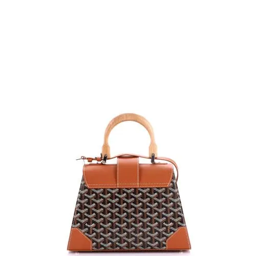 Goyard Saigon Top Handle Bag Coated Canvas With Leather Pm