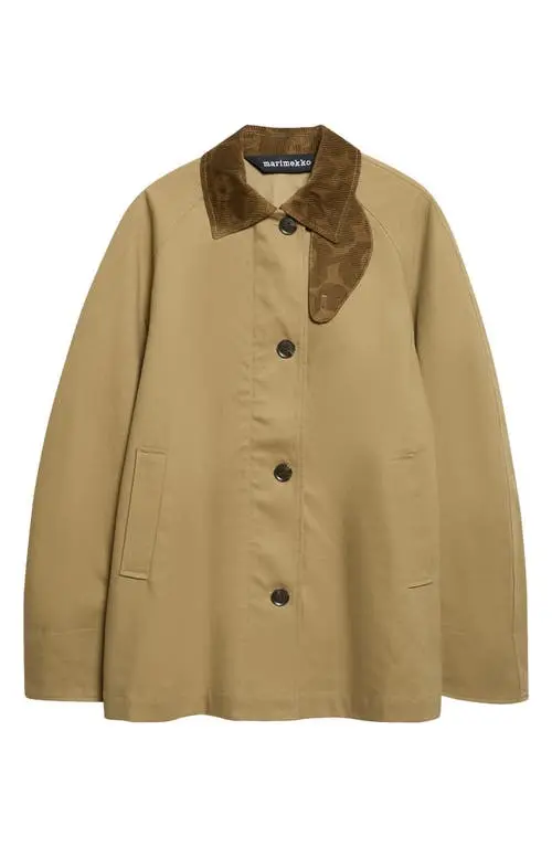 Marimekko Cotton Utility Coat With Textured Collar