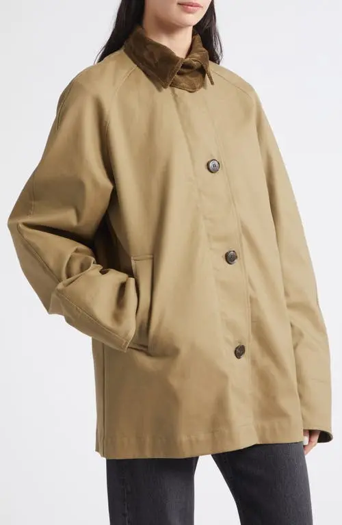Marimekko Cotton Utility Coat With Textured Collar