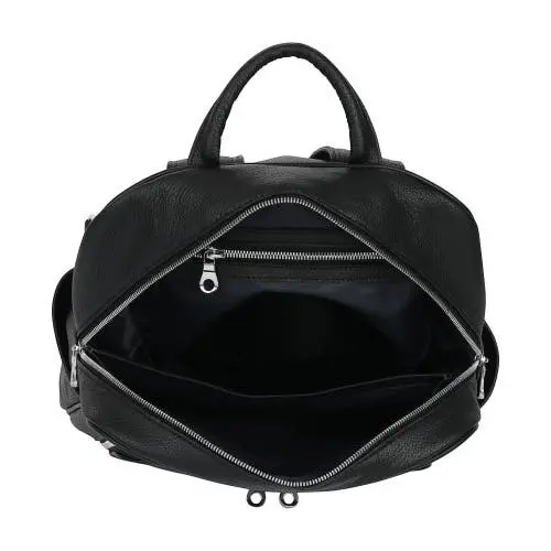 LUIS STEVEN Italian Pebble Leather Backpack - Black