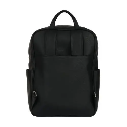 LUIS STEVEN Italian Pebble Leather Backpack - Black
