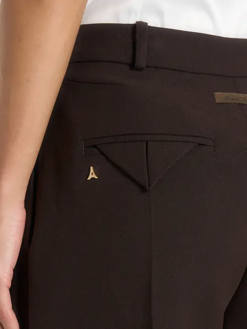 Manière De Voir Julie Tailored Twin Pleat Pants - Dark Brown