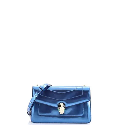 BVLGARI Serpenti Forever Shoulder Bag Metallic Leather Small