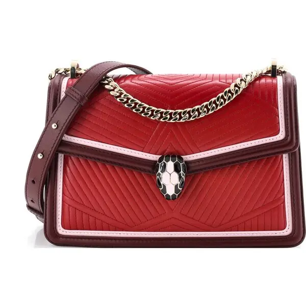 BVLGARI Serpenti Forever Shoulder Bag Quilted Leather