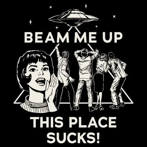 STRANGER THINGS Netflix Vintage This Place Sucks Ufo T Shirt