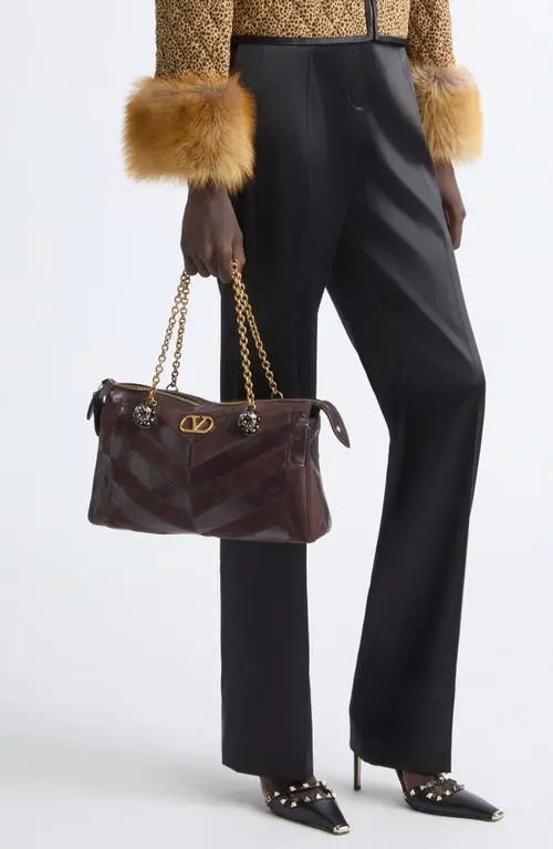 Valentino Garavani Medium Panthea Leather & Suede Shoulder Bag