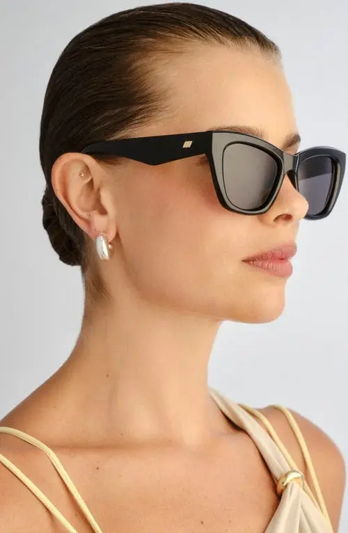 Le Specs Lumen Polarized 53mm Cat Eye Sunglasses - Black