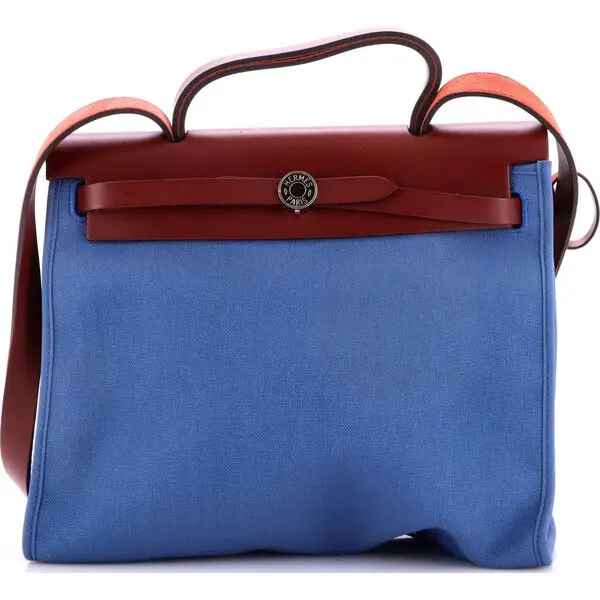 Hermès Herbag Zip Leather And Toile 31