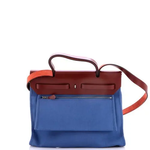 Hermès Herbag Zip Leather And Toile 31
