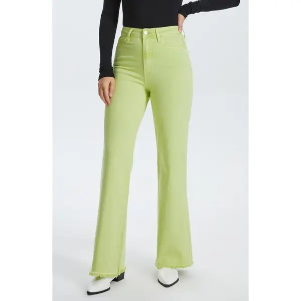 BAYEAS High Waist Wide Leg Jeans - Pistachio