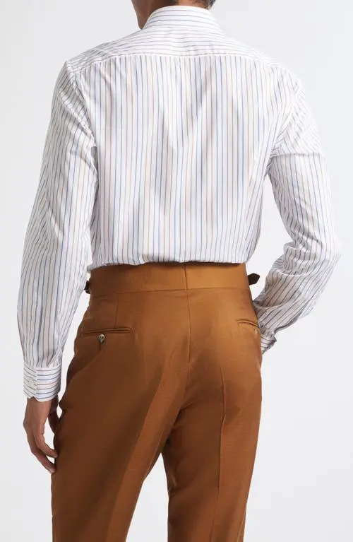 Isaia Striped Egyptian Mako Cotton Shirt