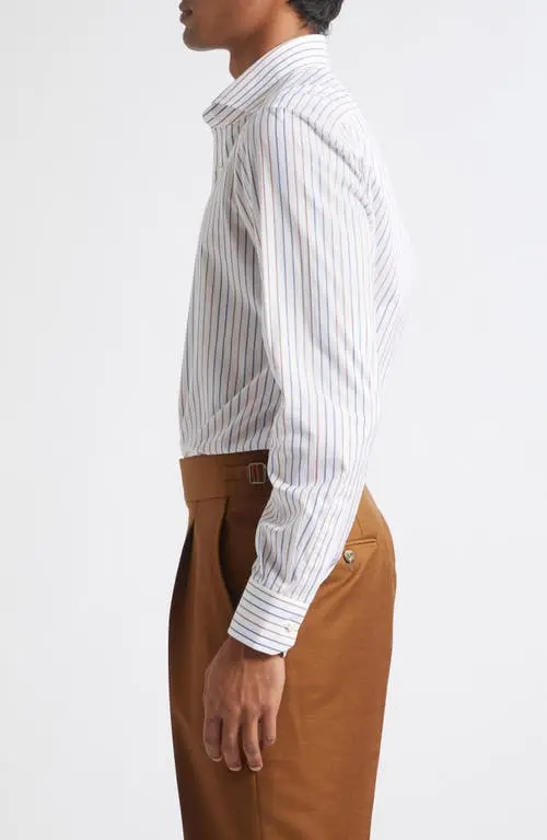 Isaia Striped Egyptian Mako Cotton Shirt