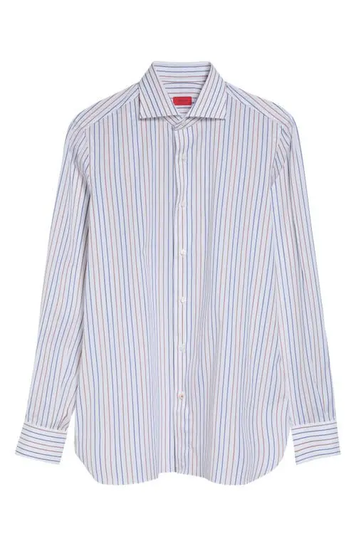 Isaia Striped Egyptian Mako Cotton Shirt