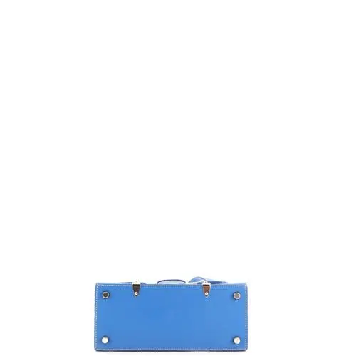 Goyard Structured Saigon Top Handle Bag Coated Canvas With Leather Mini - Blue