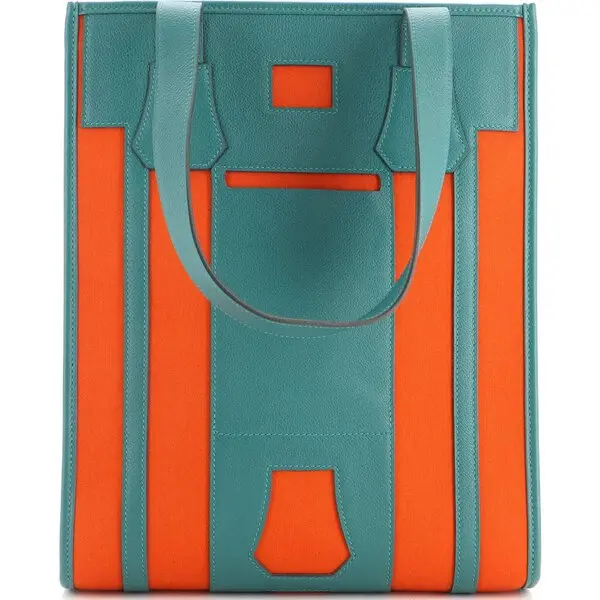 Hermès Petit H Bell Tote Toile And Leather Pm