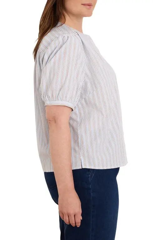 NIC+ZOE Eton Striped Band Collar Shirt