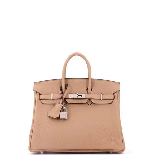 Hermès Birkin Handbag Brown Togo With Palladium Hardware 25